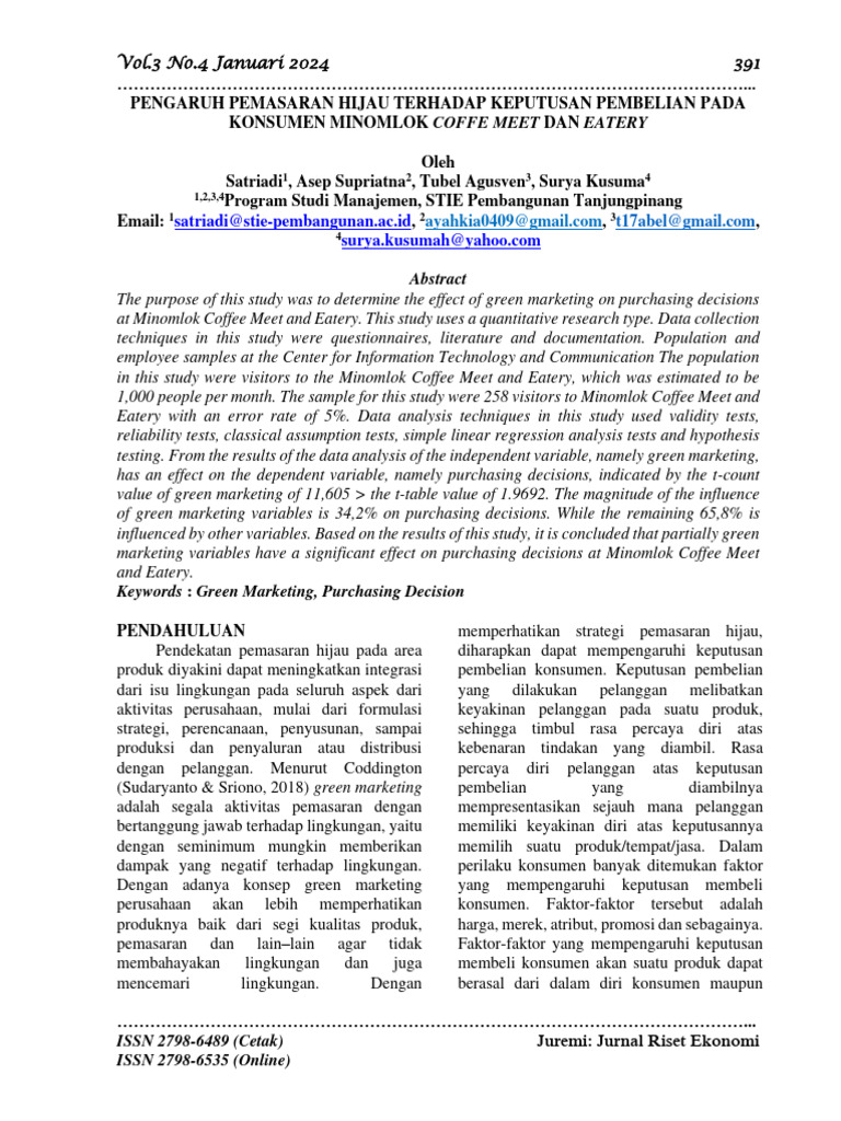 8. Juremi Satriadi, -arman | PDF | Dependent And Independent Variables | Data Analysis