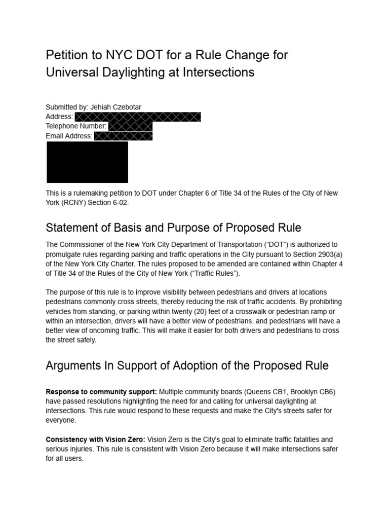 DOT Rule Change Petition - Universal Daylighting | PDF | Pedestrian ... DOT Rule Change Petition - Universal Daylighting | PDF | Pedestrian ...