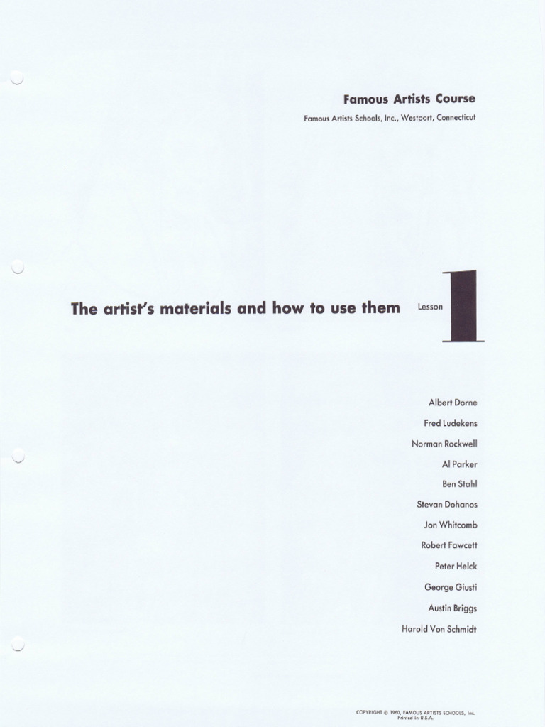 Famous Artists Artist Materials - How To Use Them | PDF