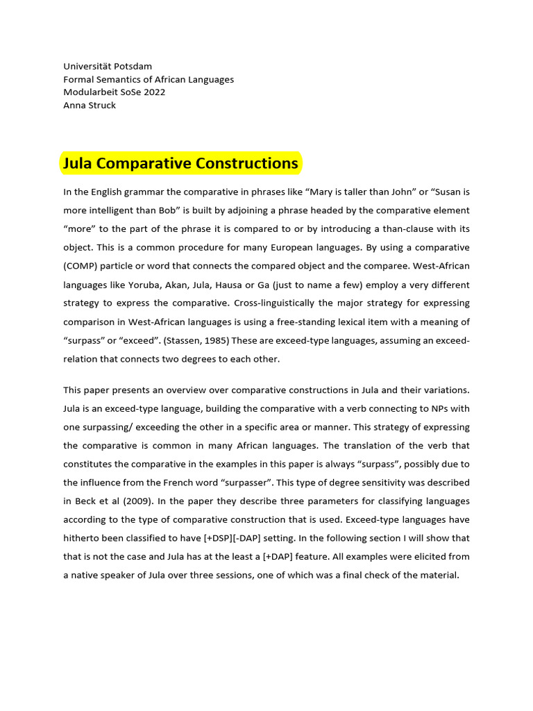Jula Comparatives Struck | PDF | Verb | Adjective