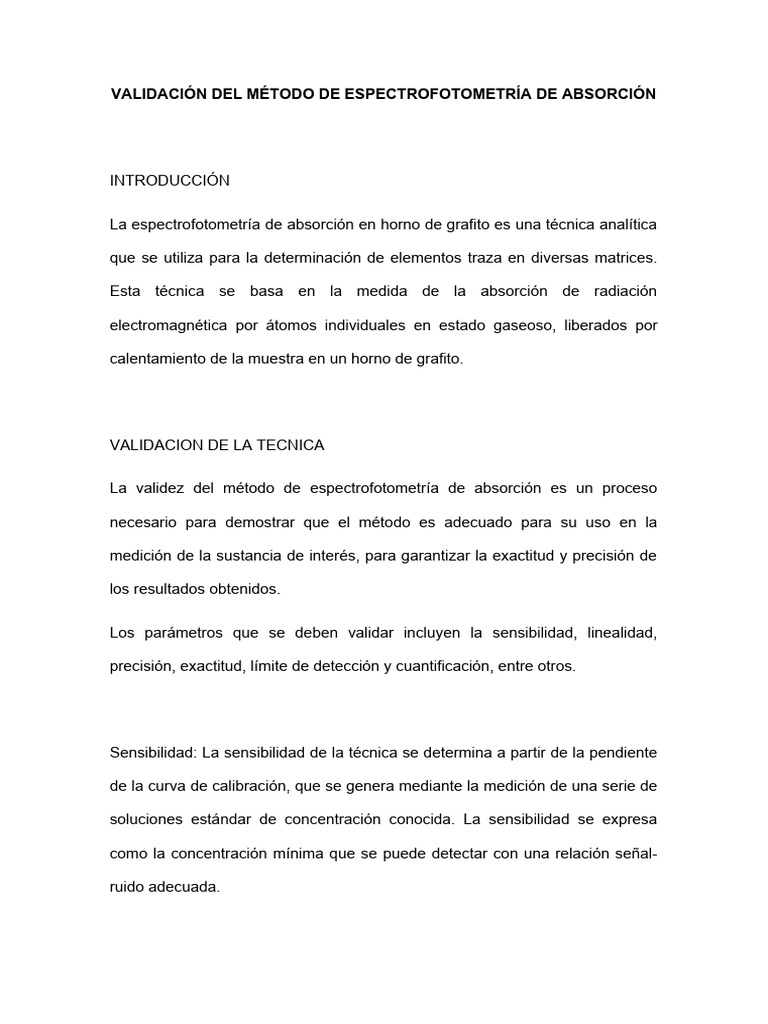 9 .Validacion | PDF | Exactitud y precisión | Espectrofotometria