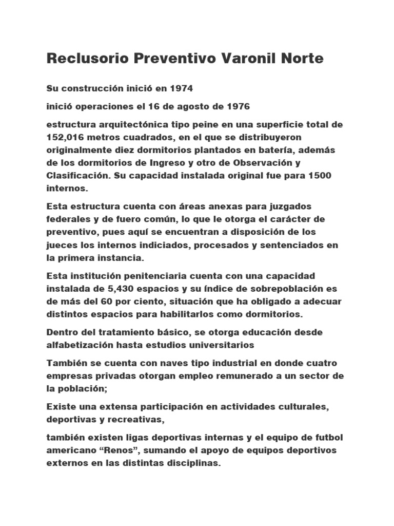 Reclusorios CDMX | PDF | Prisión | Ciudad de México