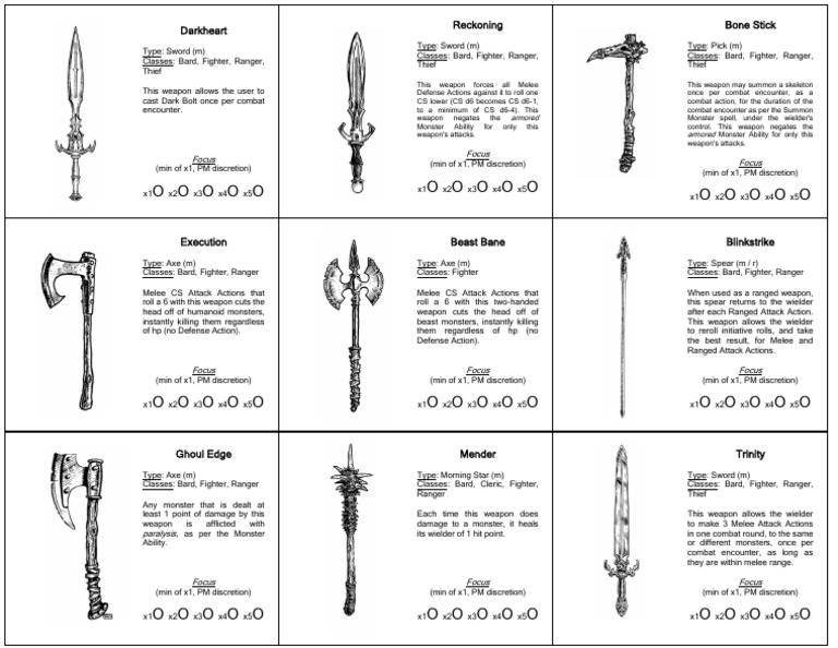 CARD Magical Weapons 2 | PDF | Role Playing Games