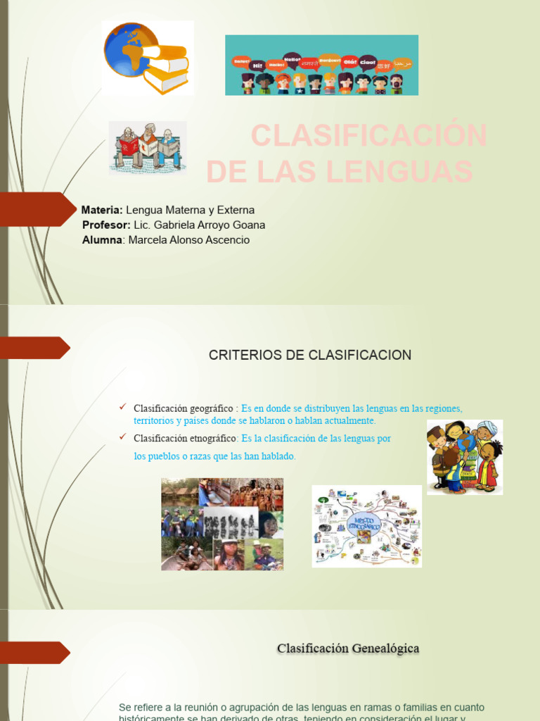 Clasificacion de La Lengua | PDF | Idiomas | Estudios de idiomas extranjeros
