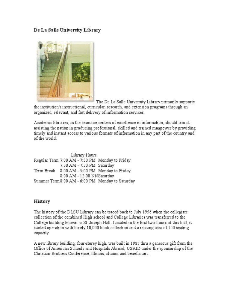 DLSU Library | PDF | Libraries | Bibliography