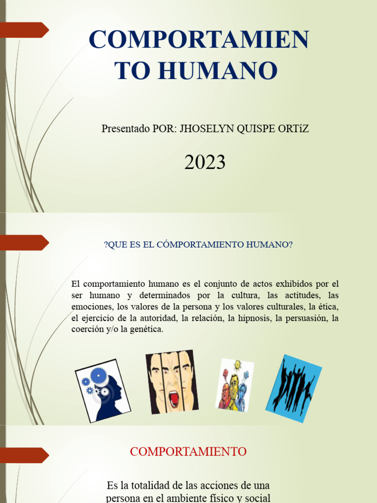 Comportamiento Humano Presentacion Jhosy - 064459 | PDF | Comportamiento | Mente