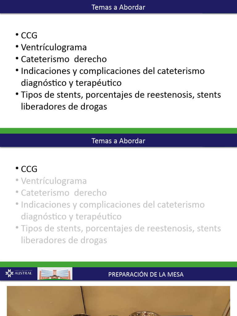 Clase CCG, Indicaciones, Tipos de Stents | PDF | Infarto de miocardio | Corazón
