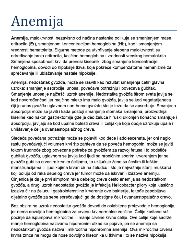 Anemija | PDF