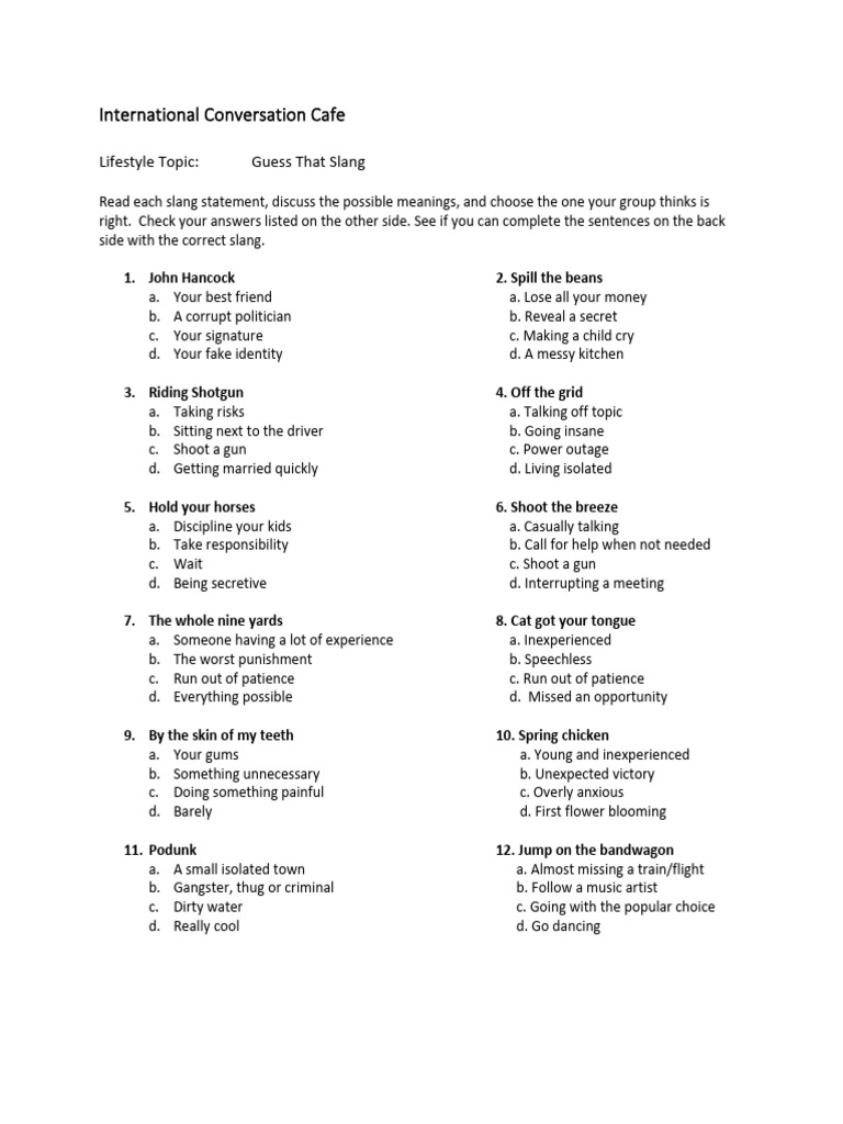 Guess That Slang Pdf