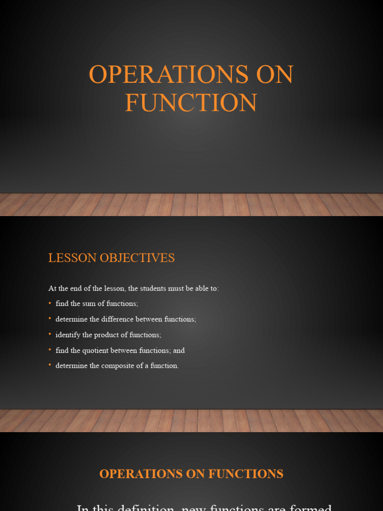 Operations On Function | Download Free PDF | Function (Mathematics) | Elementary Mathematics