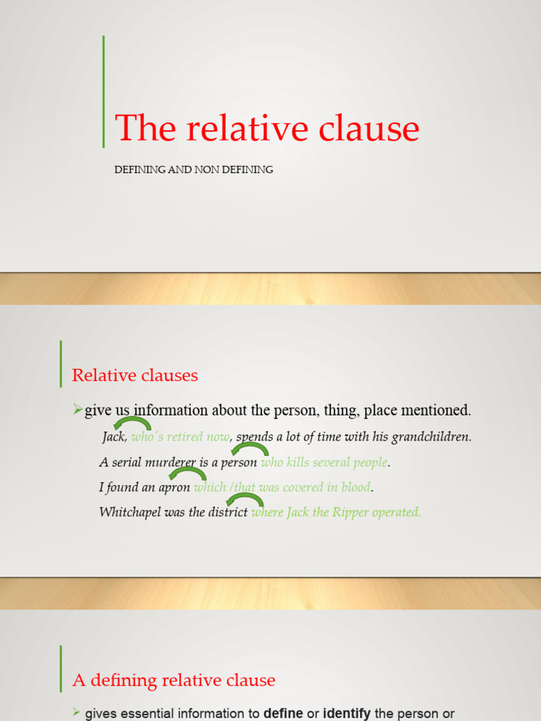 Defining Nondefining Relative Clause Grammar Guides 133437 | PDF ... Defining Nondefining Relative Clause Grammar Guides 133437 | PDF ...