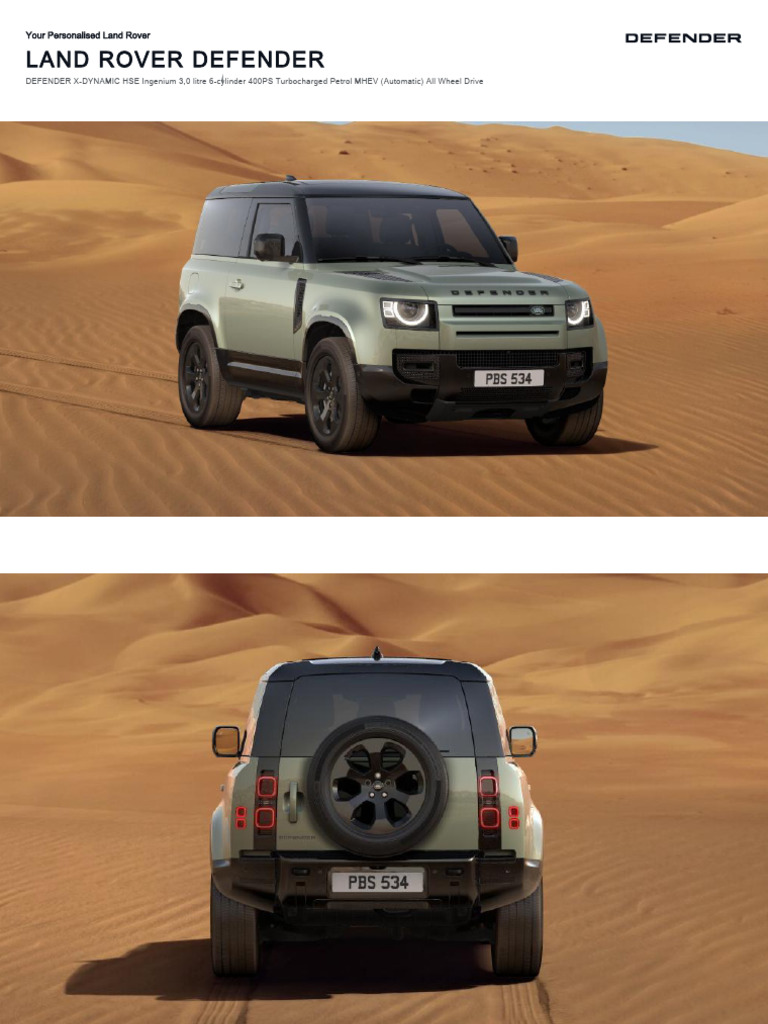 LAND ROVER DEFENDER 90 DEFENDER X-DYNAMIC HSE Ingenium 3,0 Litre 6 ...