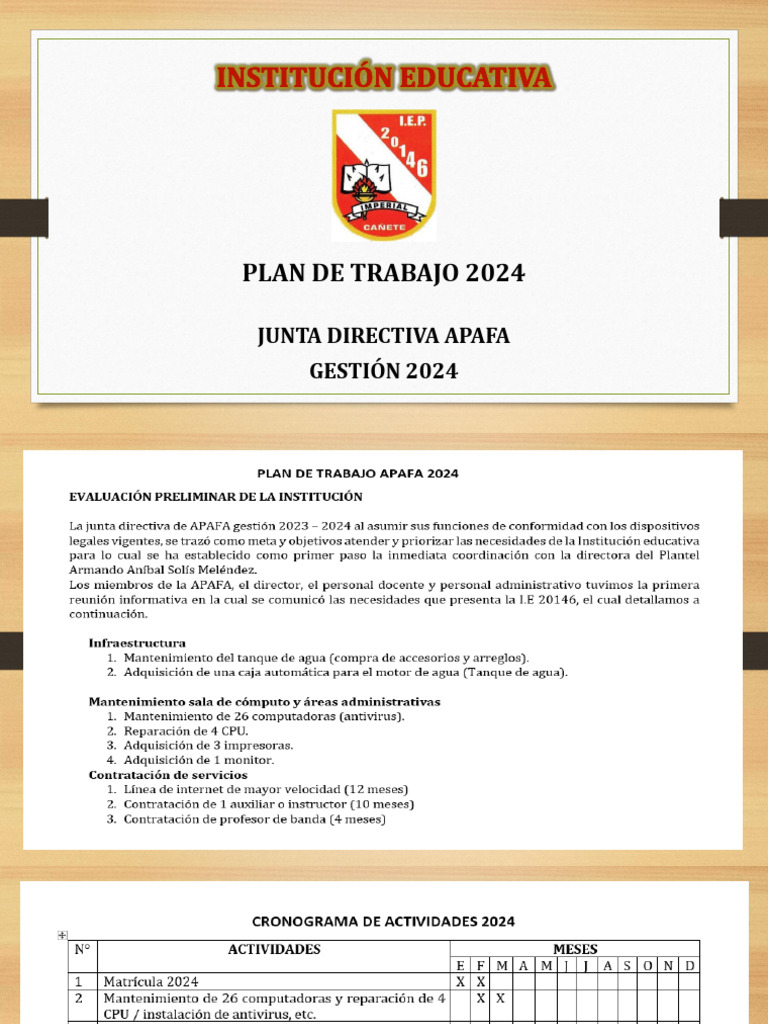 Plan de Trabajo Apafa | PDF