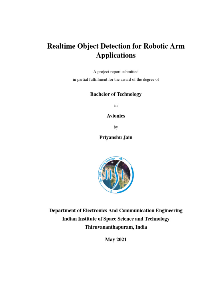 Reviewed Priyanshu Jain Sc17b113 Final Project Report Pdf Kinematics Computer Vision 