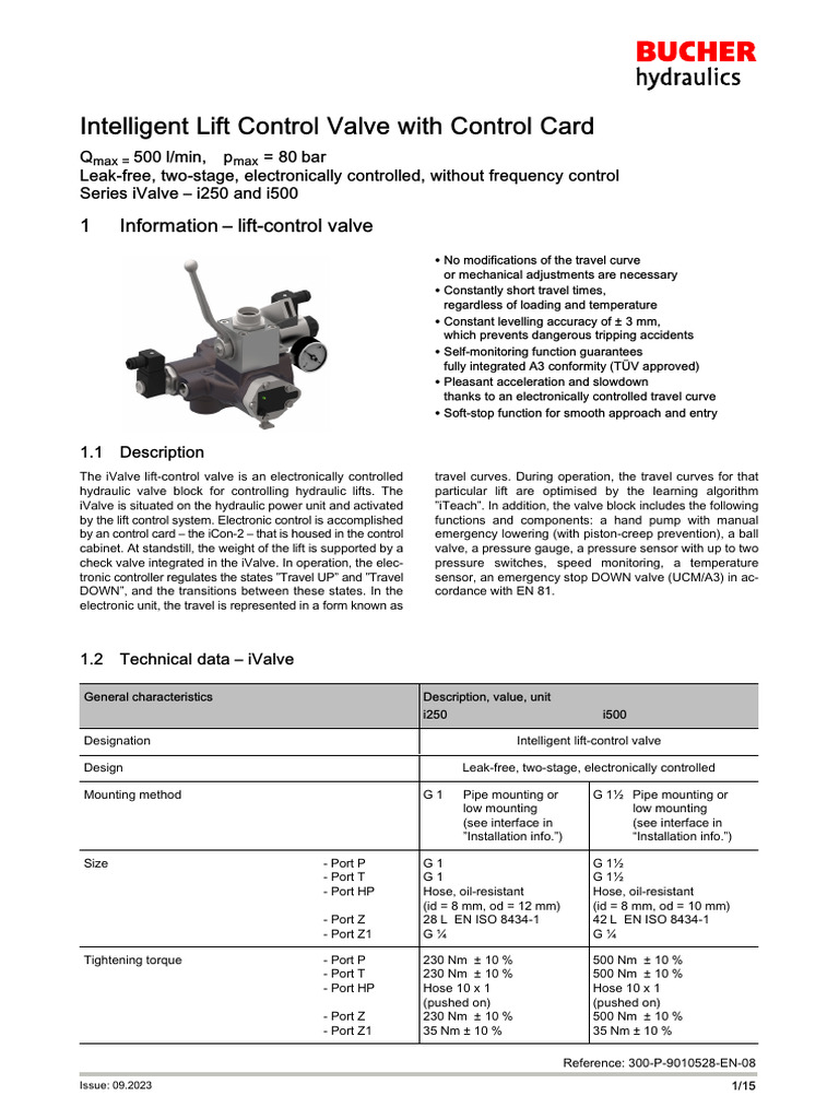 Intelligent Lift Control Valve iValve | PDF | Electrical Connector | Valve