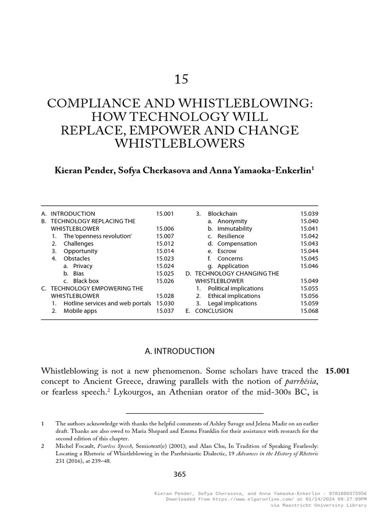COMPLIANCE AND WHISTLEBLOWING | PDF | Machine Learning | Artificial Intelligence