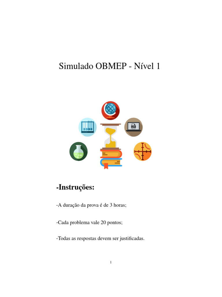 Ampulheta Do Saber Simulado OBMEP 2022 N1 | PDF | Número real | Matemática