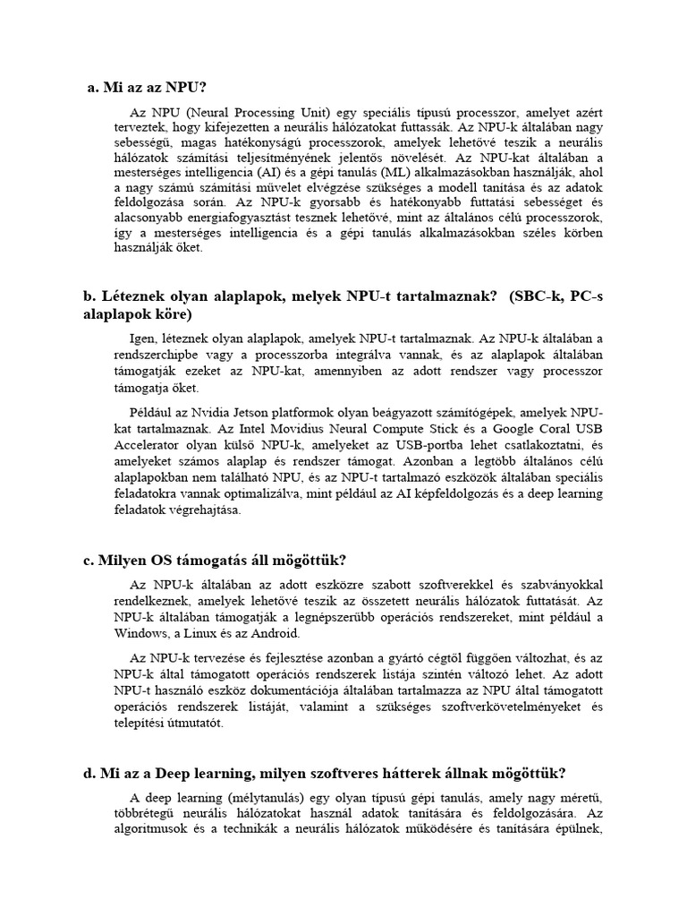 A. Mi Az Az NPU? | PDF