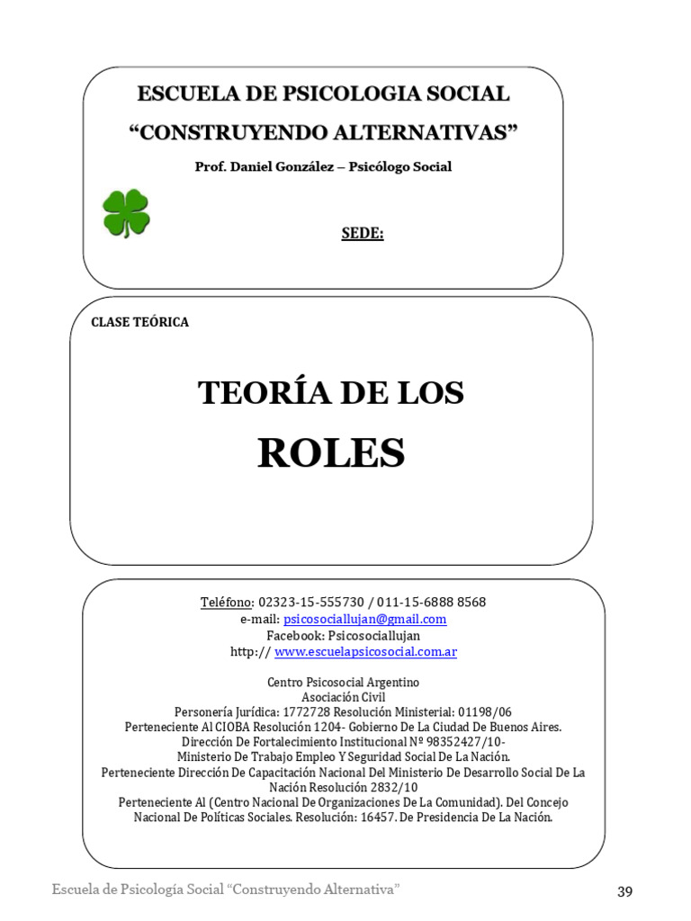 Psicologia Social - Teoria de Los Roles | Descargar gratis PDF ...