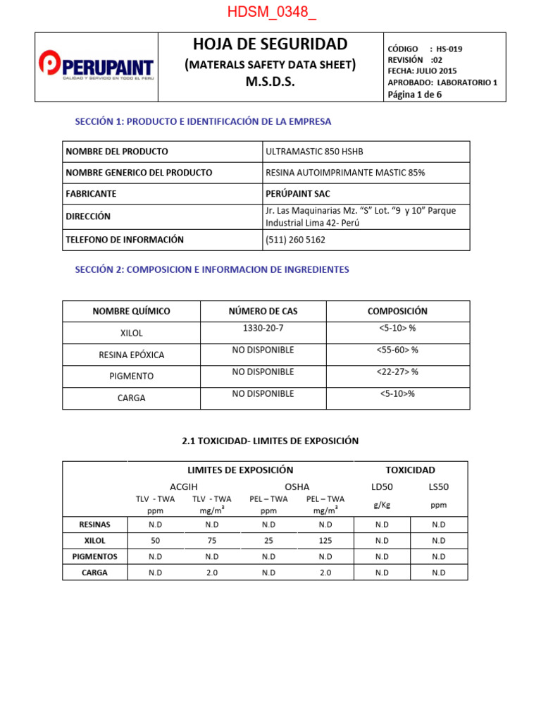 Hoja de Seguridad Bonn | Descargar gratis PDF | Agua | Laboratorios
