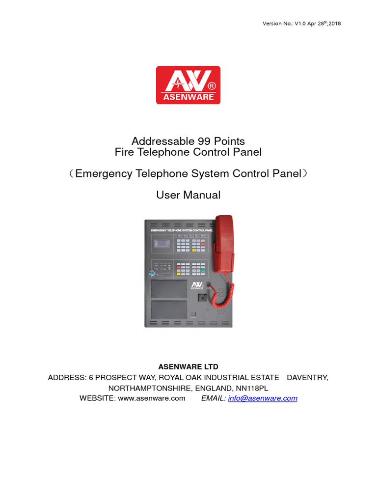 ASENWARE Addressable 99 Points Fire Telephone Control Panel-1 ...