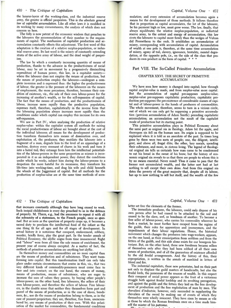 Marx - Capital - Primitive Accumulation | PDF