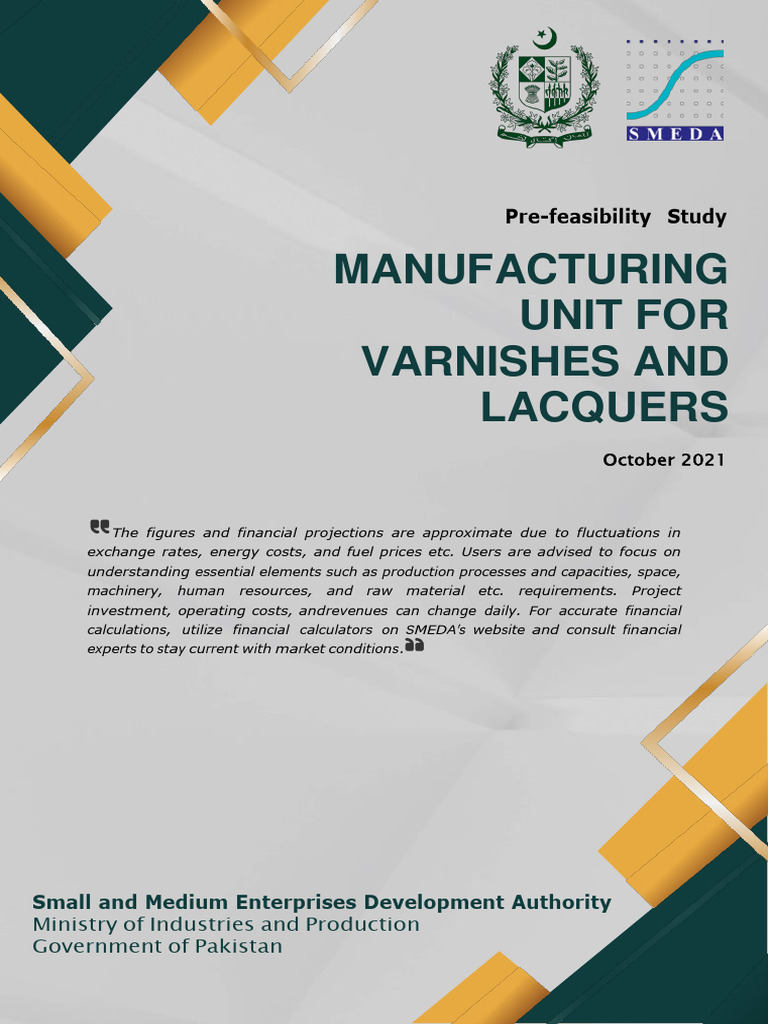 Manufacturing Unit For Varnishes and Lacquers Rs. 13.42 Million Oct ...