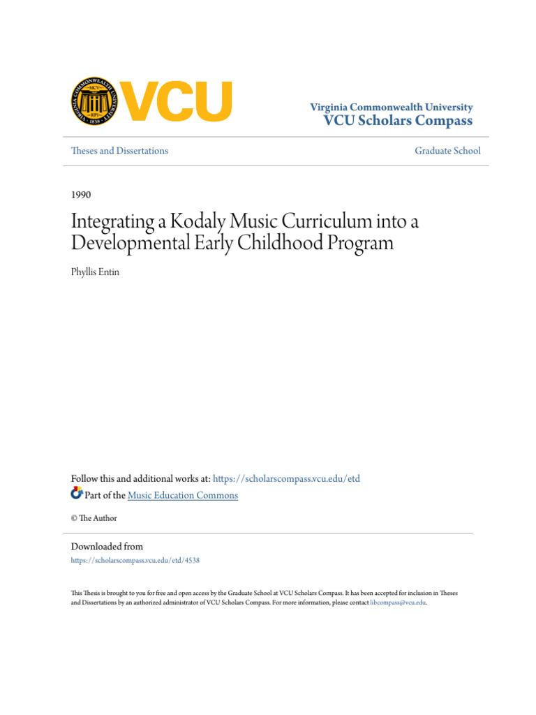 Integrating A Kodaly Music Curriculum Into A Developmental Early | PDF ...