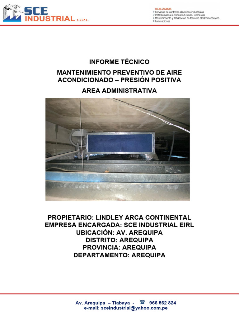 Informe Técnico PP Oficinas | PDF | Aire acondicionado