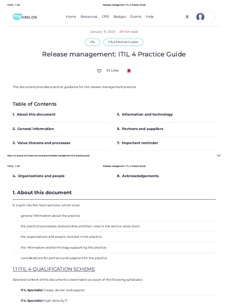 Release Management - ITIL 4 Practice Guide | PDF | Performance Indicator | Information Technology