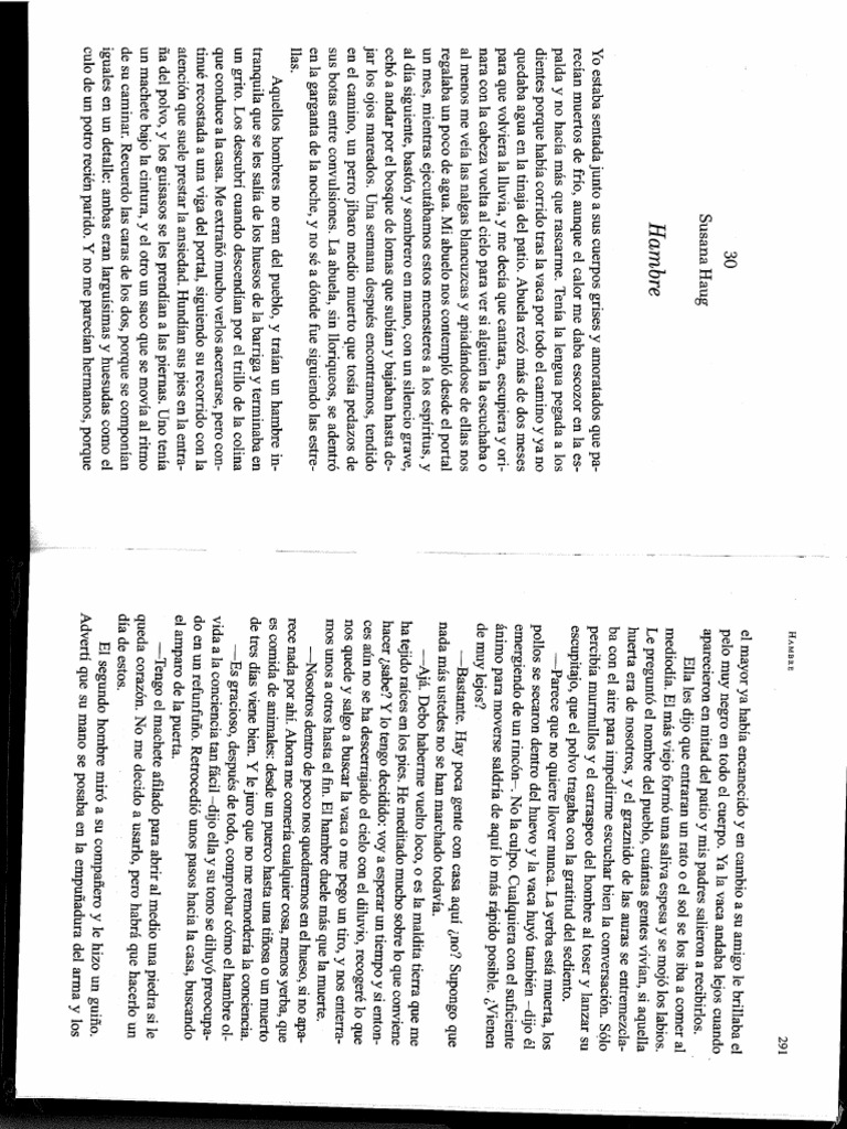 Haug, Susana. Hambre (Cuento) | PDF