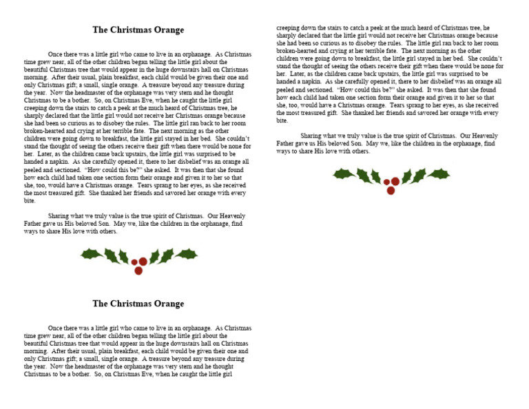 The Christmas Orange | PDF | Poetry