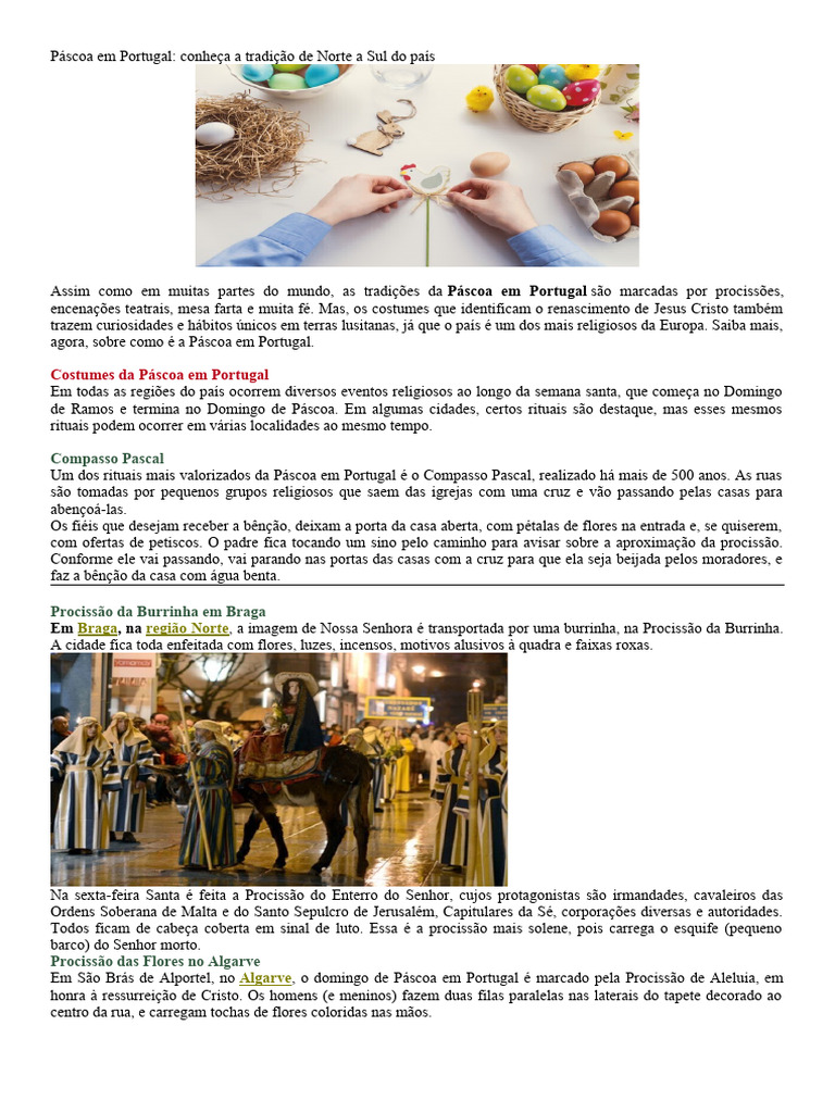 Páscoa em Portugal | PDF | Páscoa | Portugal