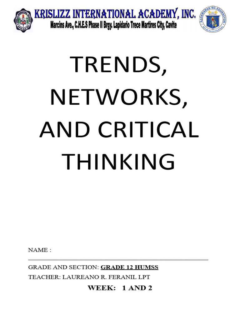 Module in Trends and Networks Week 1 and 2 | PDF | Innovation | Telephone