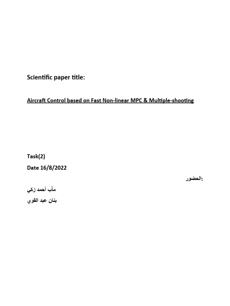 Scientific Paper Title | PDF | Unmanned Aerial Vehicle | Systems Theory
