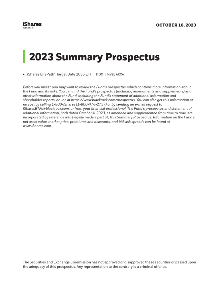 Ishares Life Path Target Date 2035 - Enviado Por Interactive Brokers ...