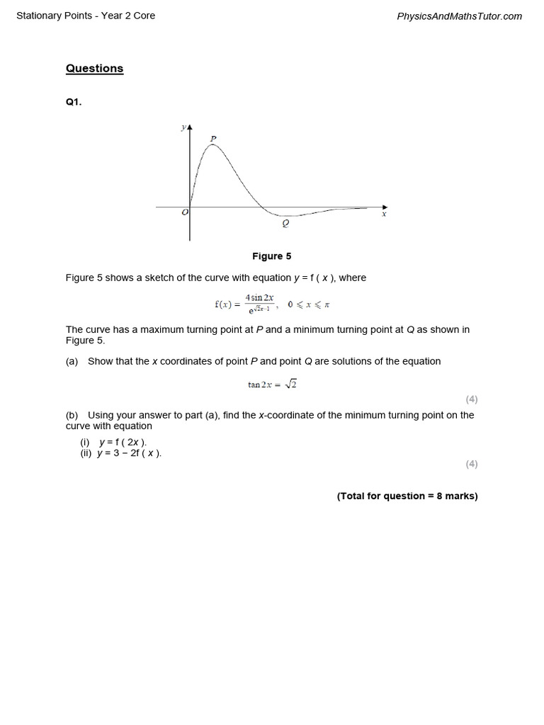 Stationary Points | PDF | Equations | Mathematical Physics