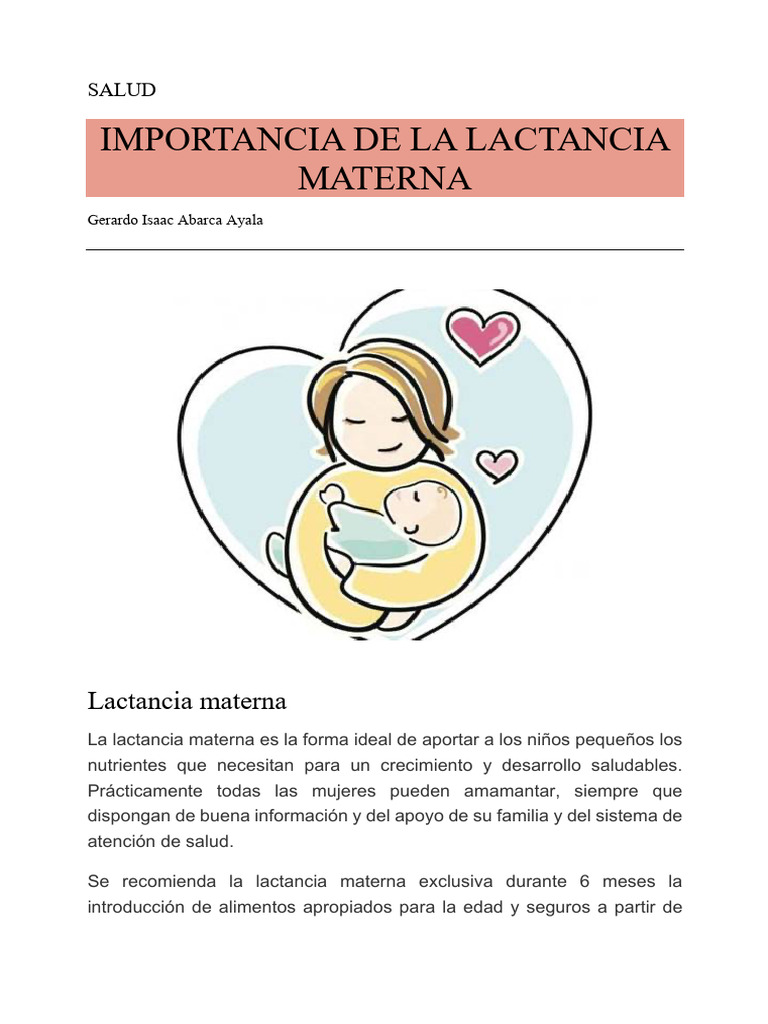 Lactancia Materna Pdf Amamantamiento La Leche Materna