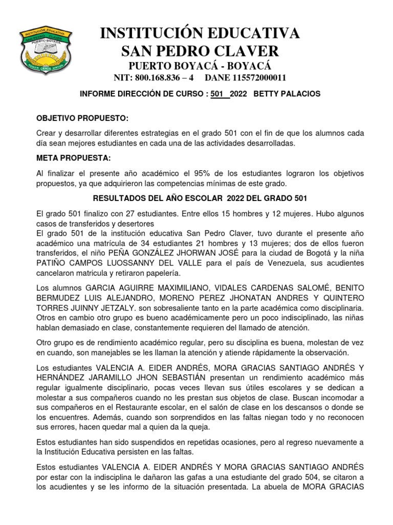 Inf. Dirección de Curso 703 | PDF