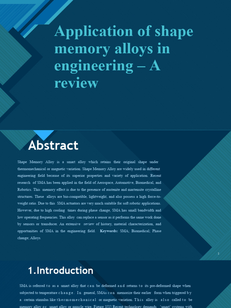 Applications of Shape Memory Alloys in Engineering | PDF | Shape Memory ...