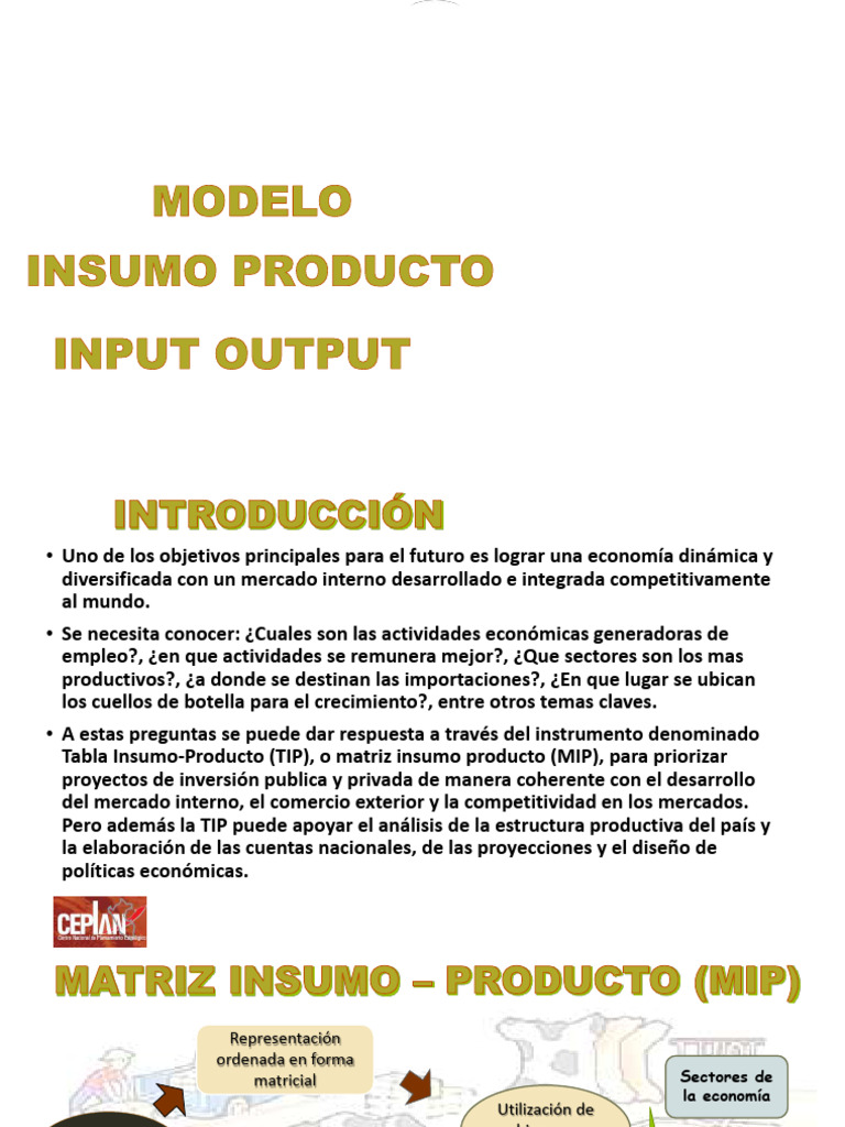 Modelo Insumo Producto-Input Output | PDF | Matriz (Matemáticas) | Macroeconómica