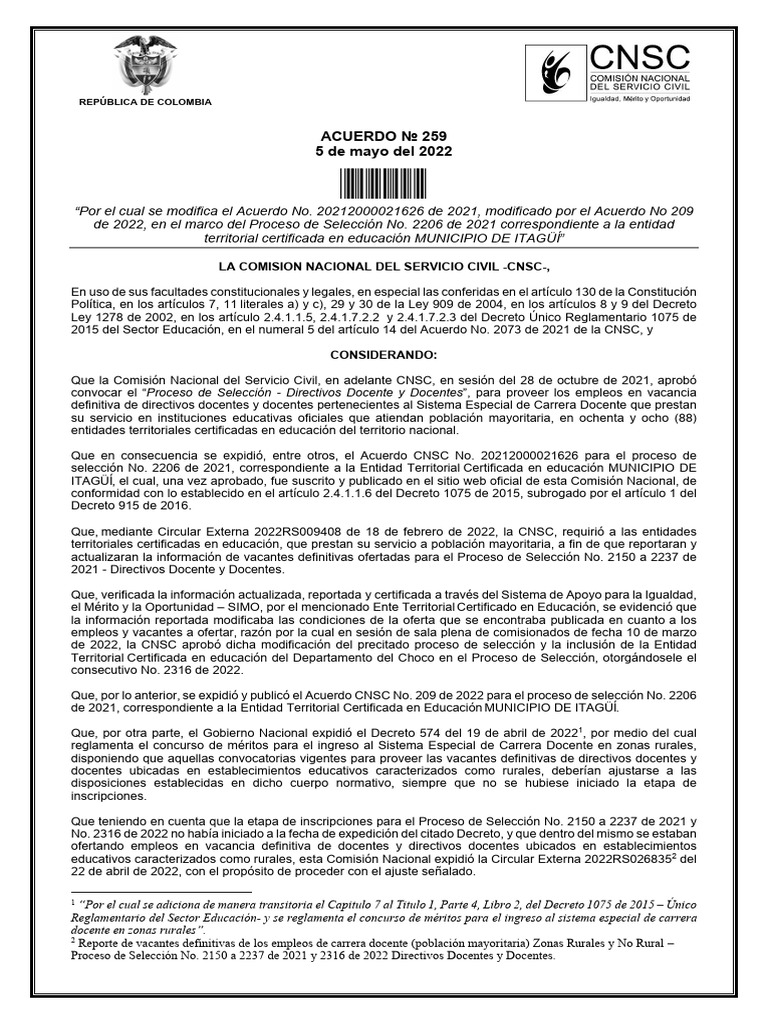 Acurdo Itagui | PDF | Maestros | Adopción