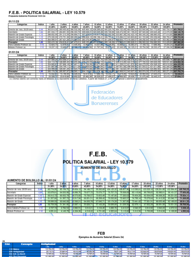 Grilla Docente PBAenero 2024 | PDF