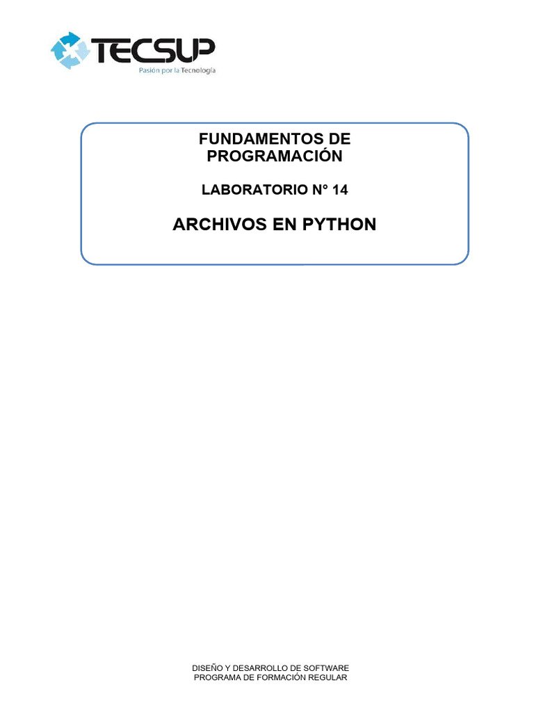 Lab 14 - Archivos en Python Jhon | PDF | Archivo de computadora | Python (lenguaje de programación)