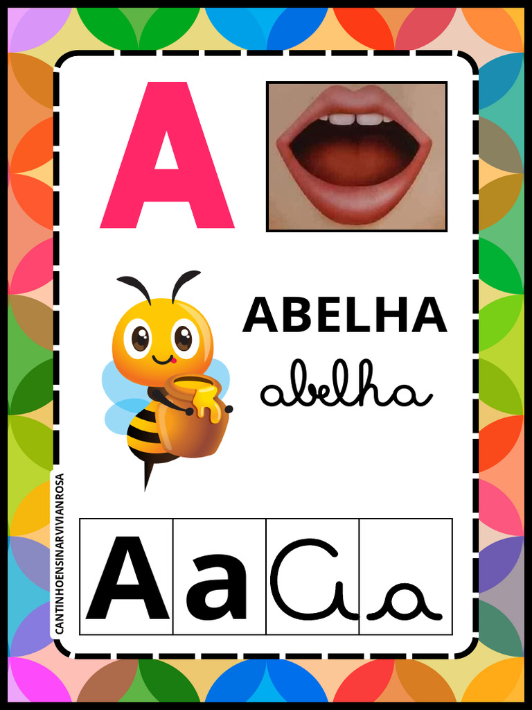 Alfabeto Fônico Ilustrado Com Letra Cursiva | PDF