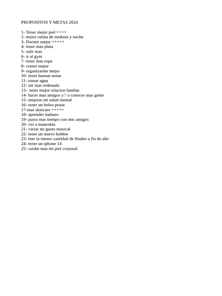 Metas Personales para 2024: Salud y Bienestar | PDF