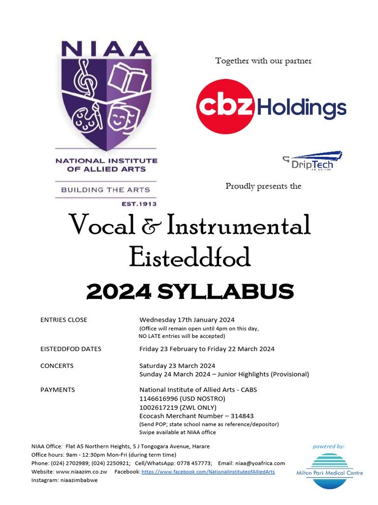 Vocal-Instrumental-Eisteddfod-Syllabus-2024 | PDF | Rhythm | Choir