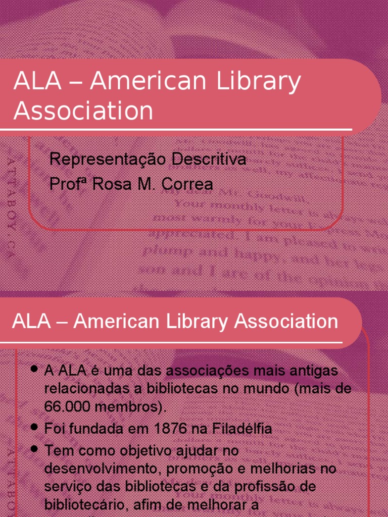 ALA: História e Normas Bibliográficas | PDF | Biblioteconomia ...