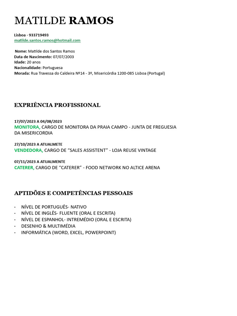 Matilde S. Ramos CV 777 | PDF