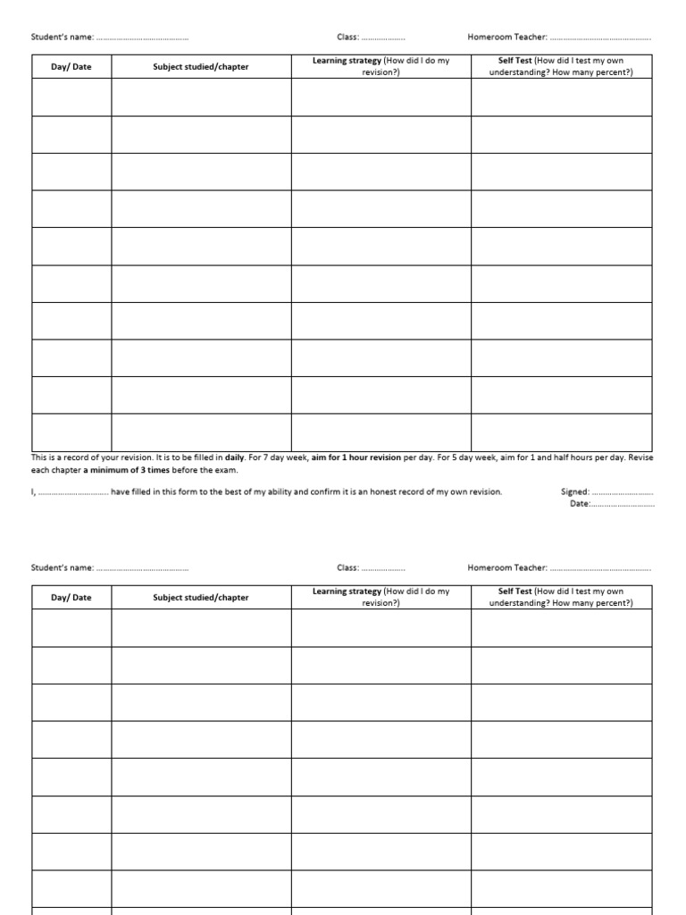 Student Study Record | PDF